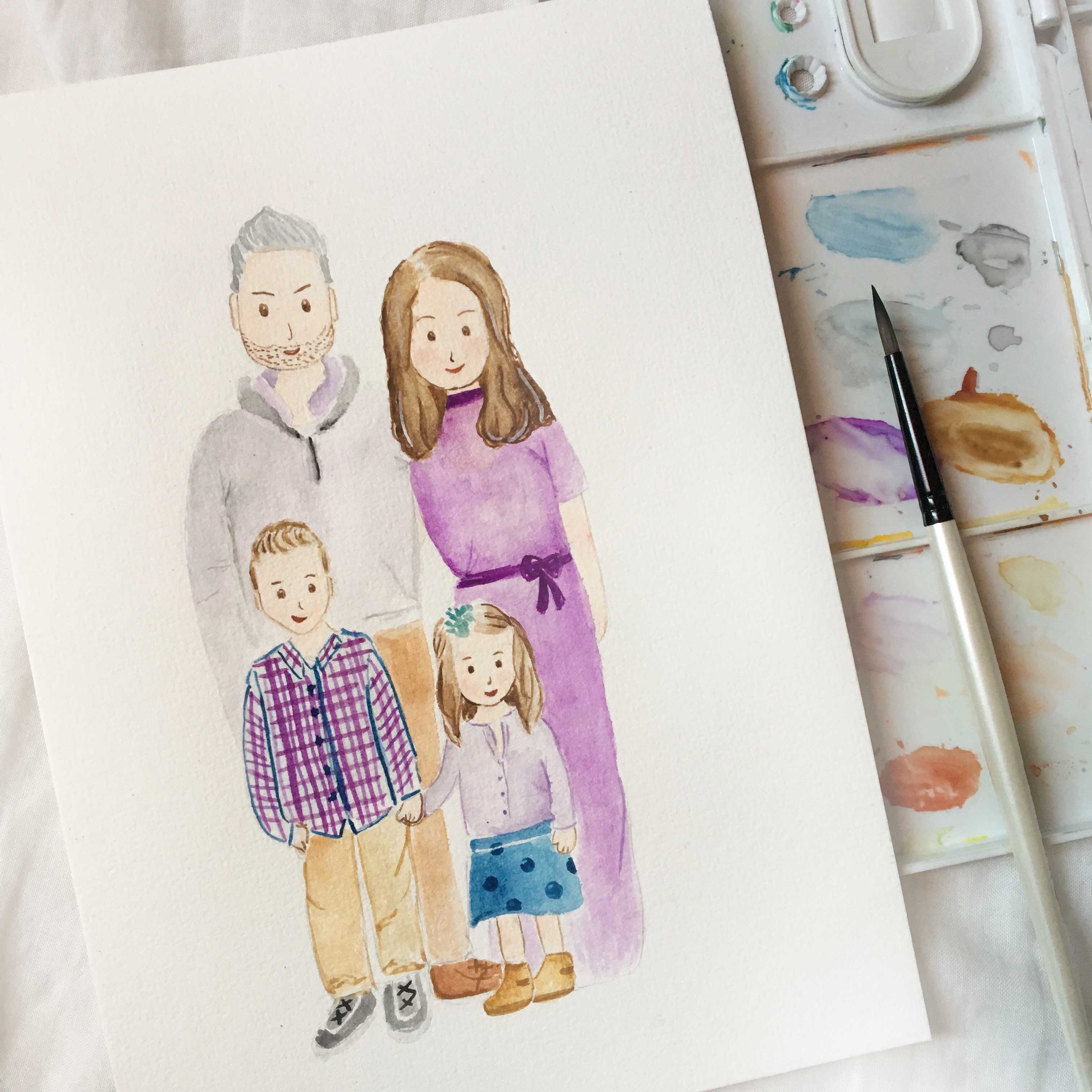 Customize Family Illustration (4 person) | STIVE ASIA